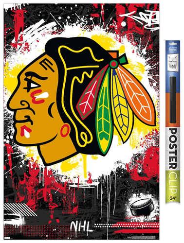 NHL Chicago Blackhawks - Maximalist Logo 23 Wall Poster, 22.375" x 34 ...