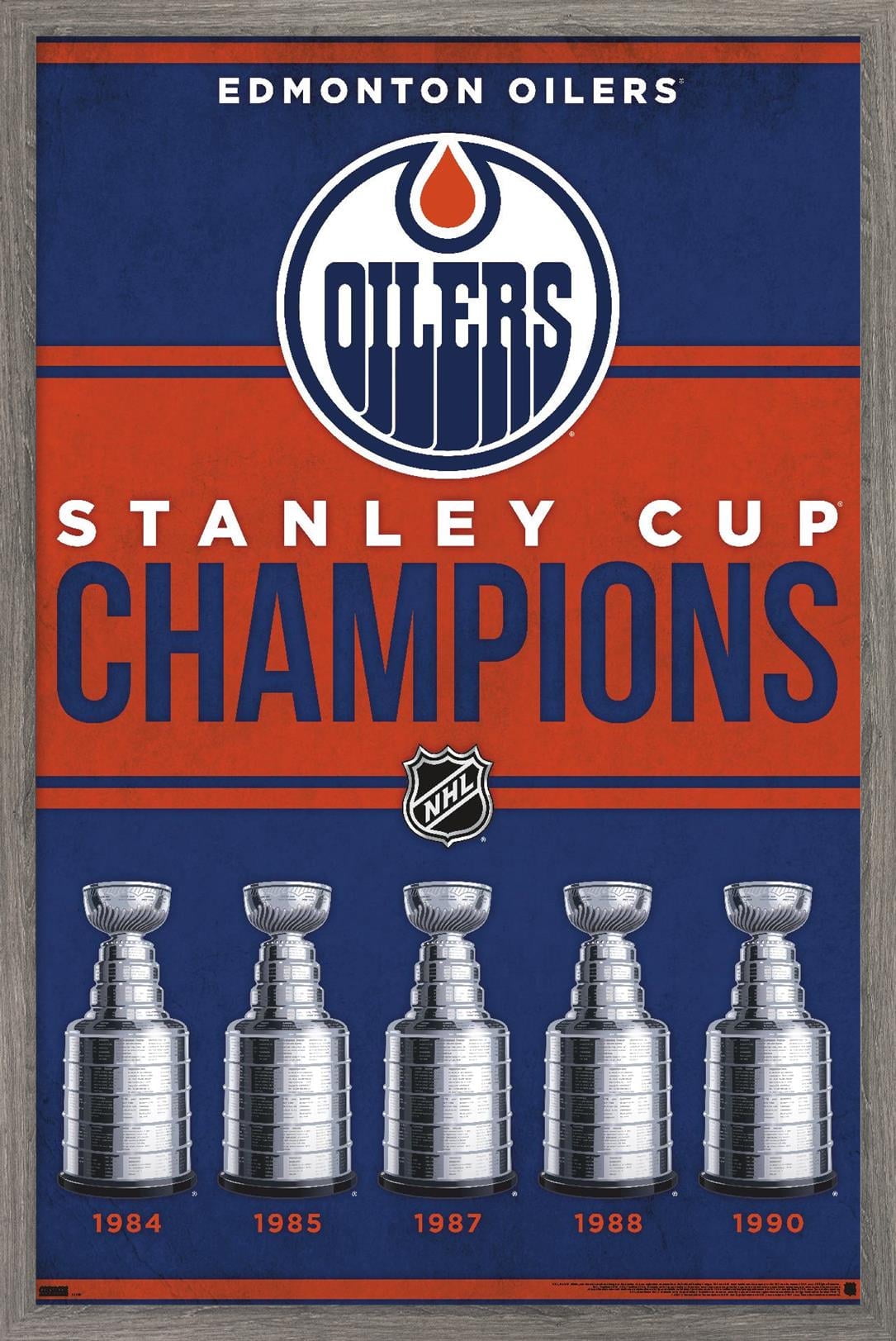 NHL Edmonton Oilers - Champions 23 Wall Poster, 22.375" x 34" Framed ...