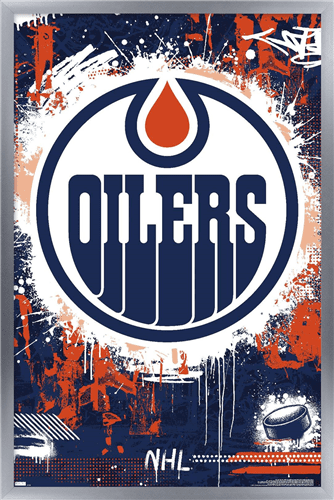 NHL Edmonton Oilers - Maximalist Logo 23 Wall Poster, 22.375" x 34 ...