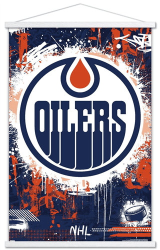 NHL Edmonton Oilers - Maximalist Logo 23 Wall Poster with Magnetic ...