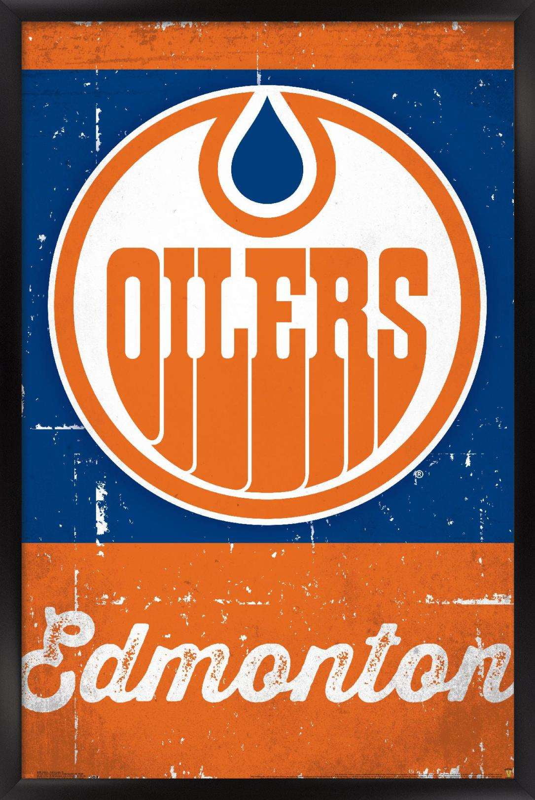 NHL Edmonton Oilers - Retro Logo 13 Wall Poster, 14.725" x 22.375 ...