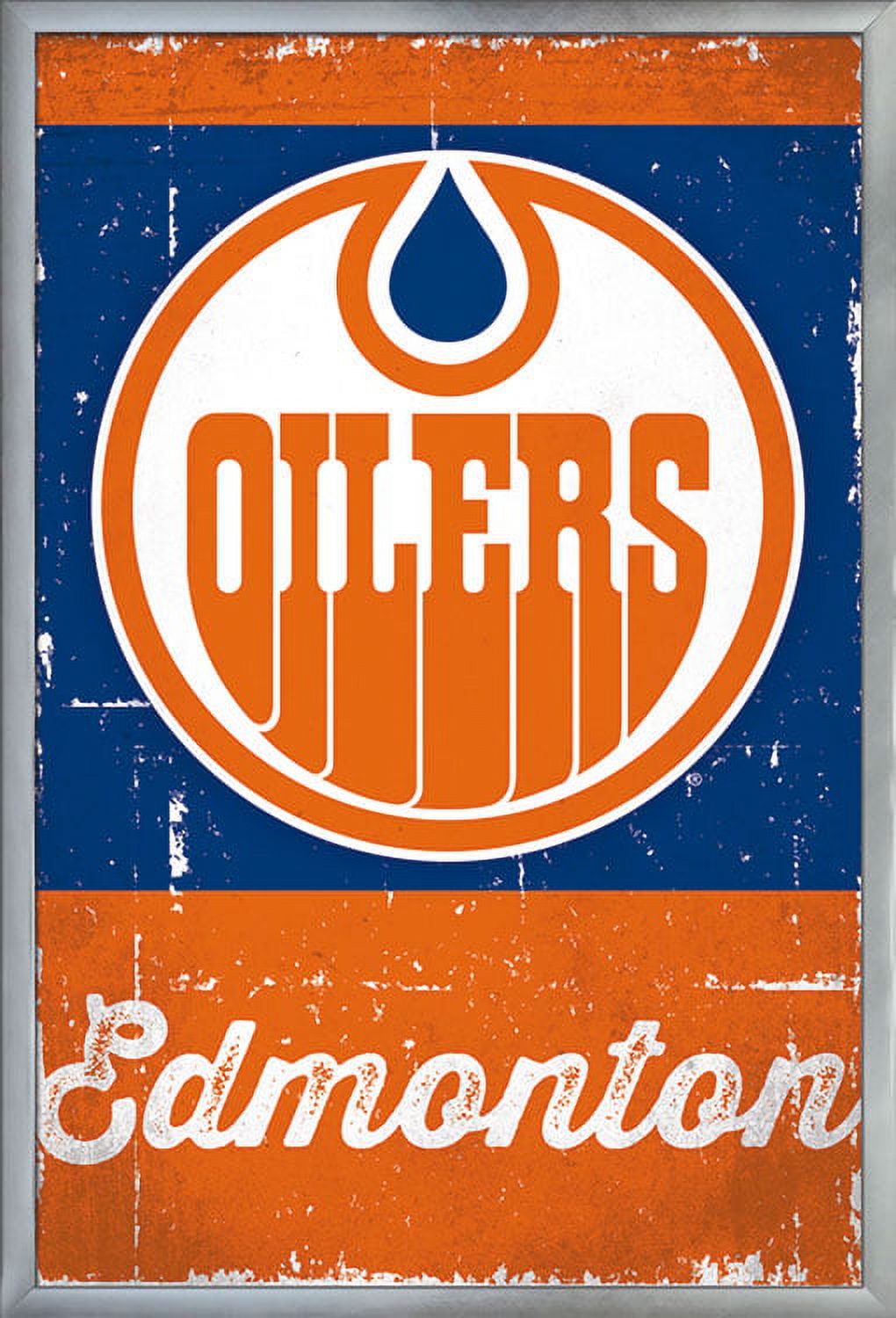 NHL Edmonton Oilers - Retro Logo 13 Wall Poster, 22.375" x 34", Framed ...