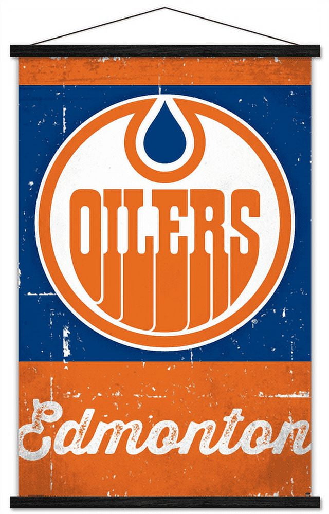 NHL Edmonton Oilers - Retro Logo 13 Wall Poster with Magnetic Frame, 22 ...