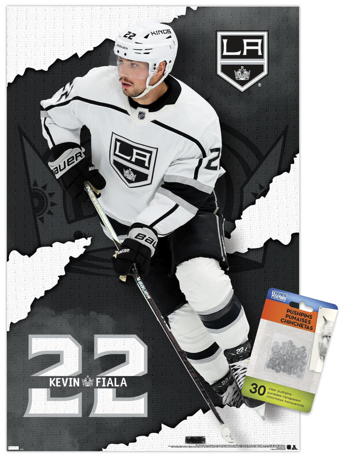 NHL Los Angeles Kings - Kevin Fiala 23 Wall Poster with Push Pins, 14. ...