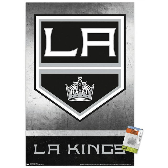 NHL Los Angeles Kings Logo 15 Wall Poster with Push Pins, 22.375" x 34 ...