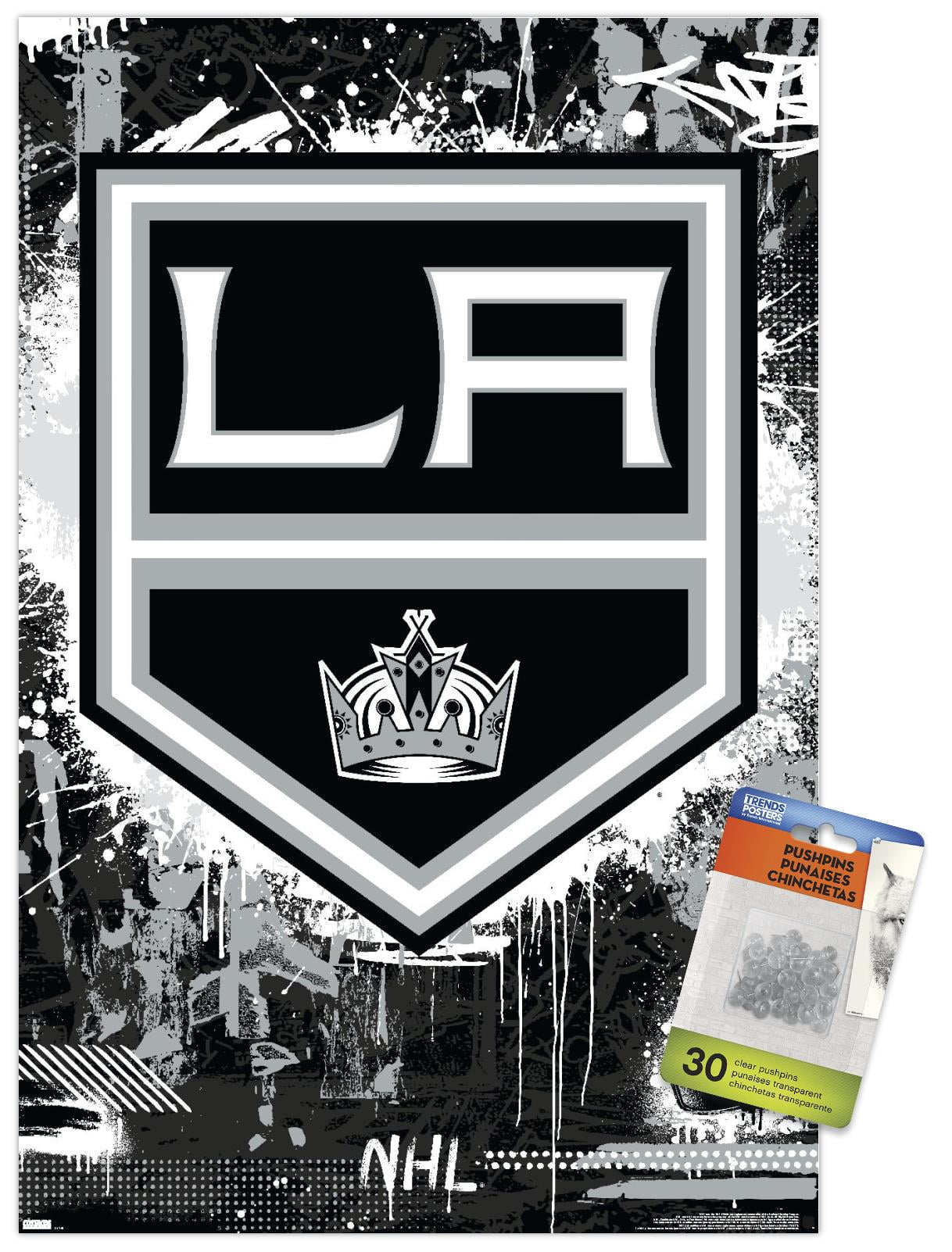 NHL Los Angeles Kings - Maximalist Logo 23 Wall Poster with Push Pins ...