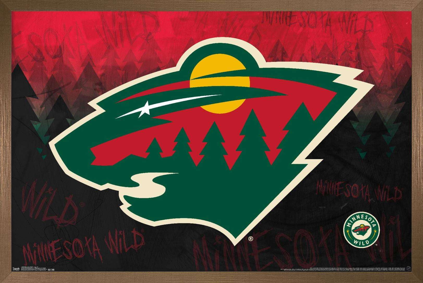 NHL Minnesota Wild - Logo 15 Wall Poster, 22.375" x 34", Framed ...
