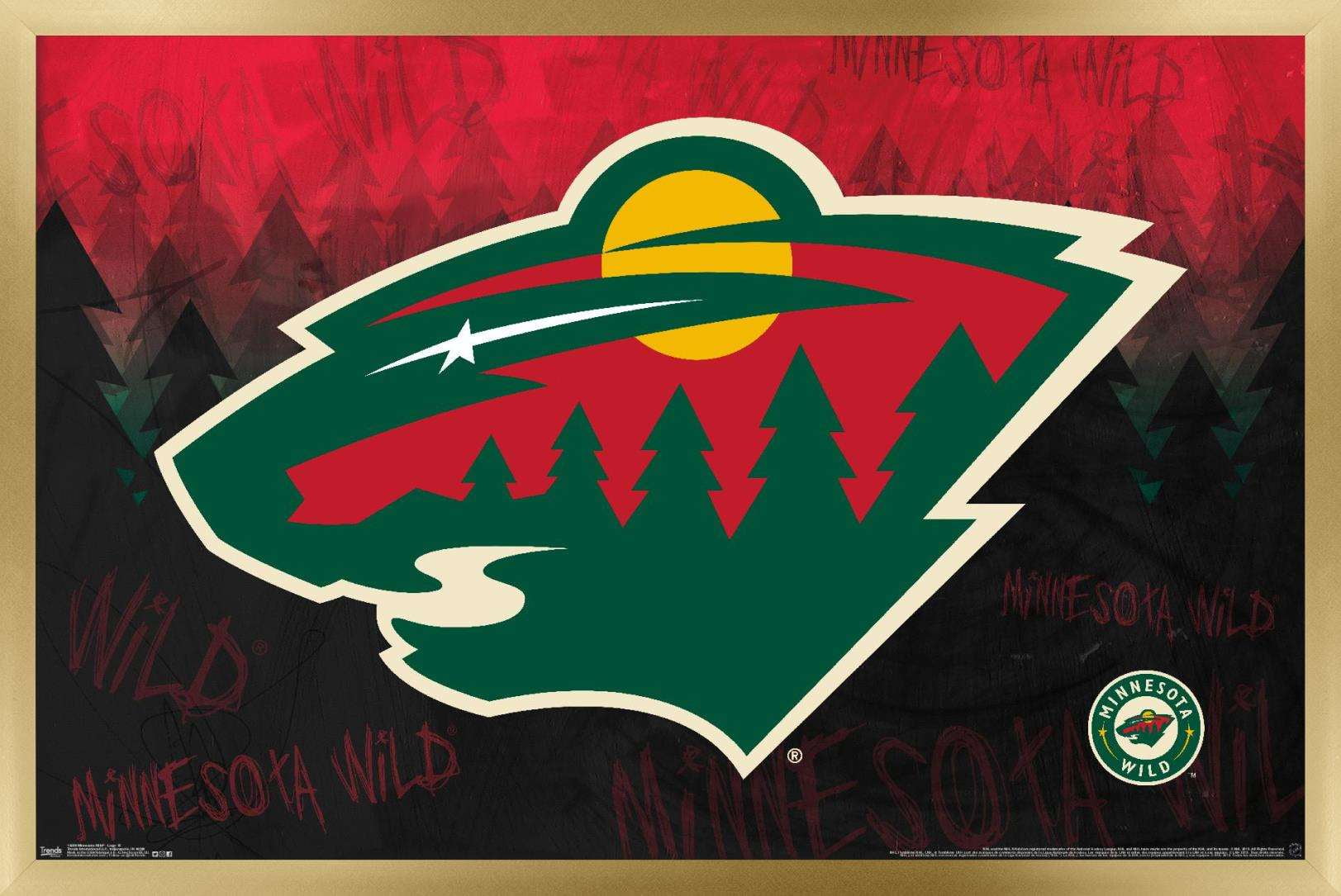 NHL Minnesota Wild - Logo 15 Wall Poster, 22.375" x 34", Framed ...