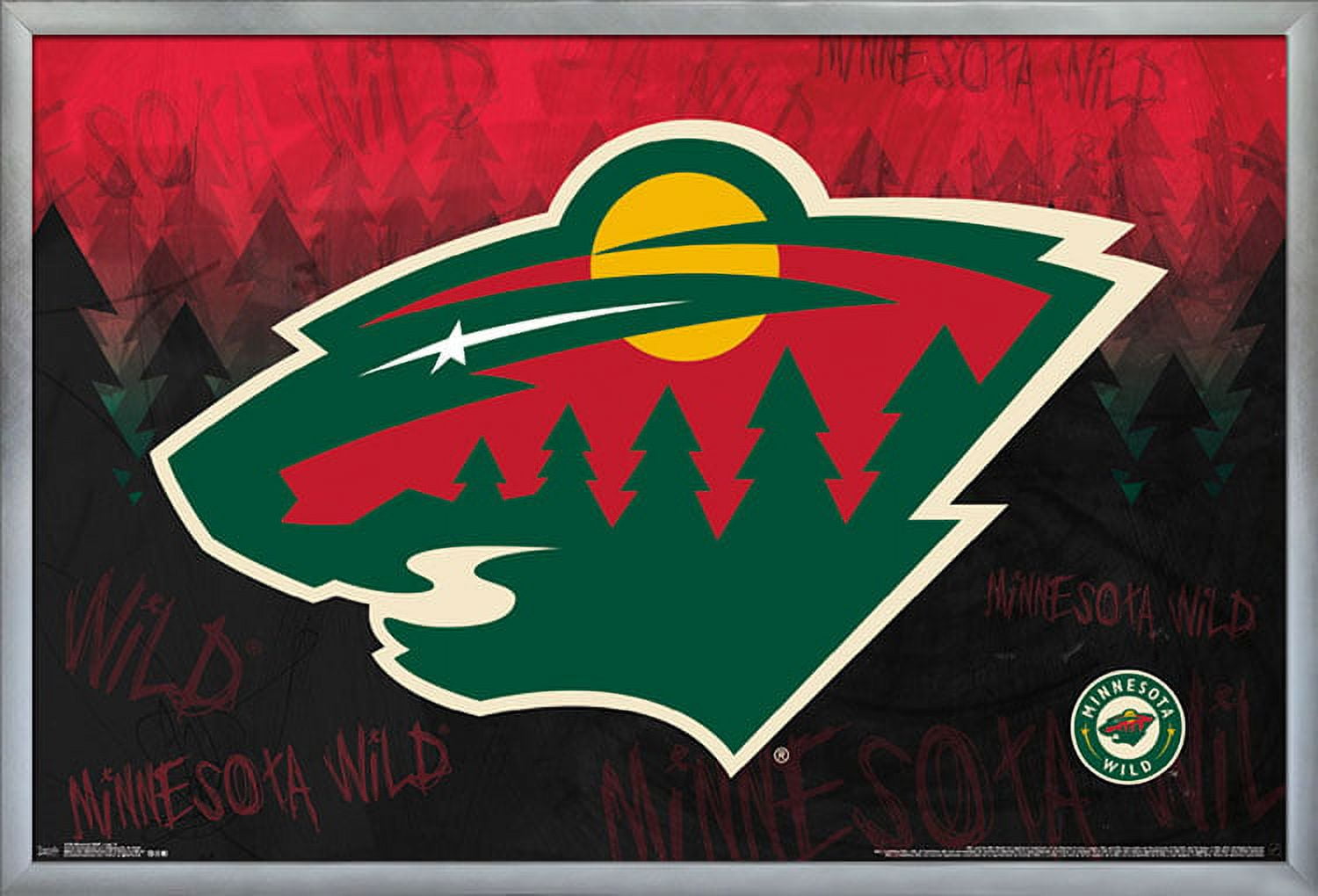 NHL Minnesota Wild - Logo 15 Wall Poster, 22.375" x 34", Framed ...