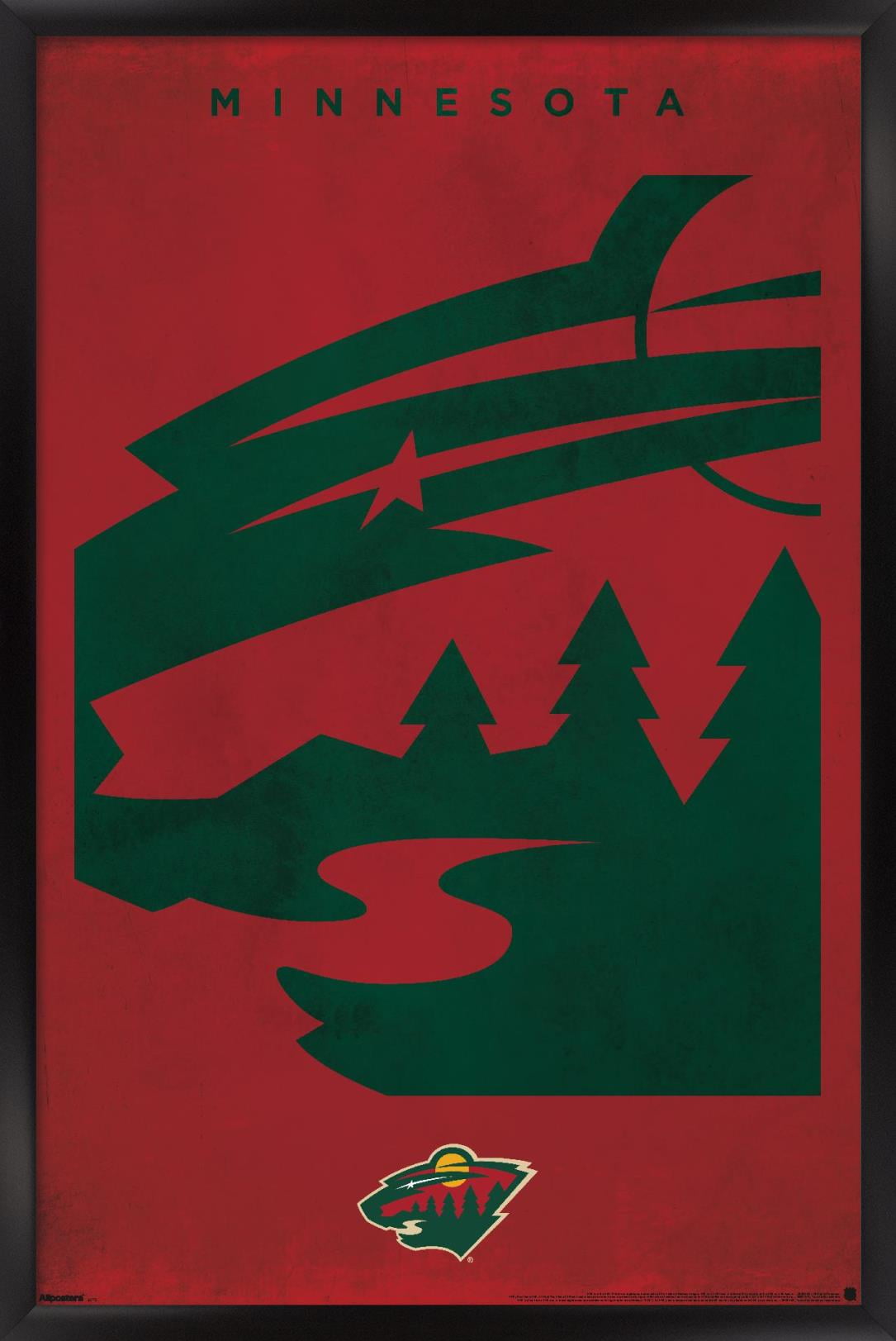 NHL Minnesota Wild - Logo 25 Wall Poster, 22.375" x 34" Framed ...