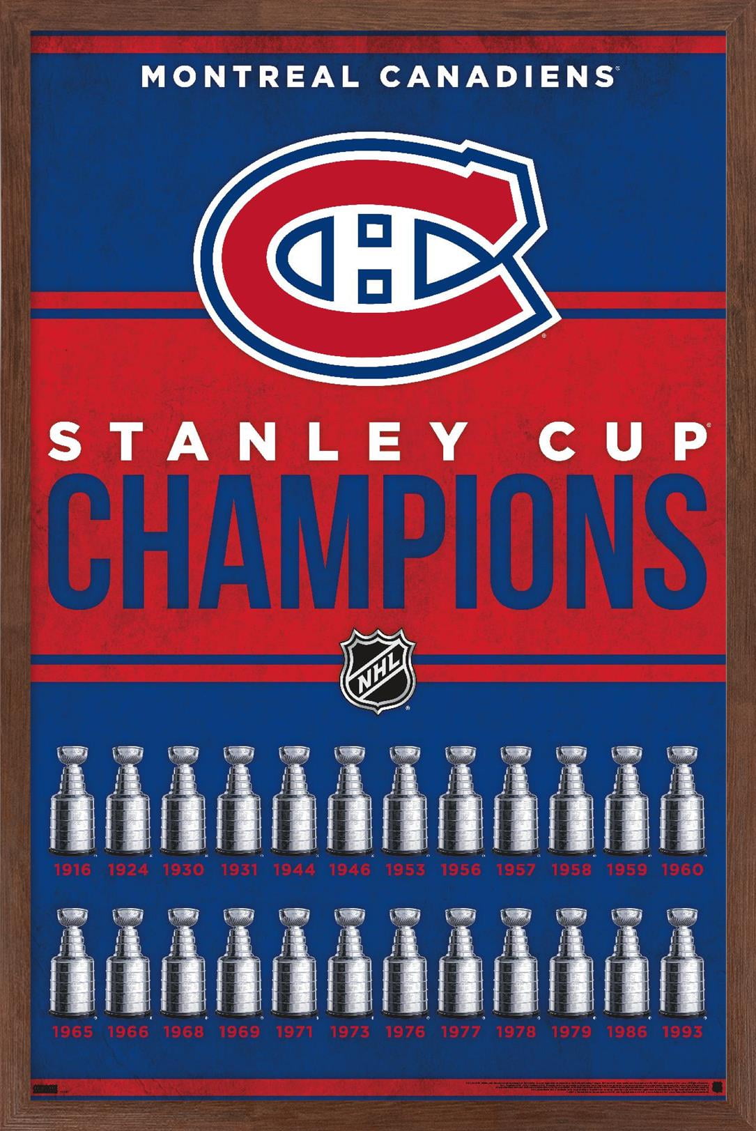 NHL Montreal Canadiens - Champions 23 Wall Poster, 22.375" x 34" Framed ...