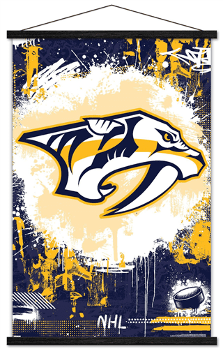 NHL Nashville Predators - Maximalist Logo 23 Wall Poster with Magnetic ...