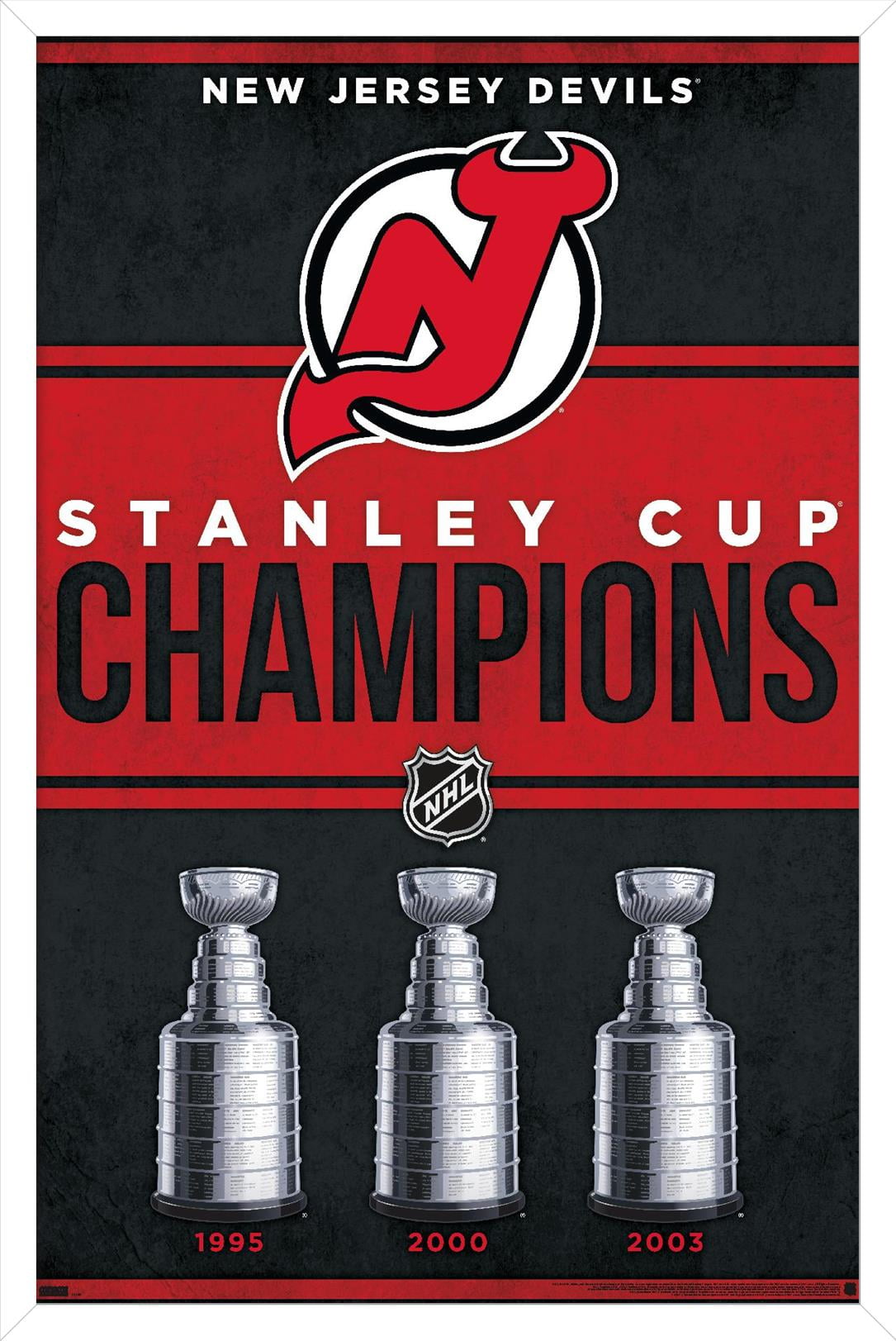 NHL New Jersey Devils - Champions 23 Wall Poster, 22.375" x 34" Framed ...