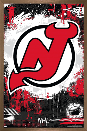 NHL New Jersey Devils - Maximalist Logo 23 Wall Poster, 22.375" x 34 ...