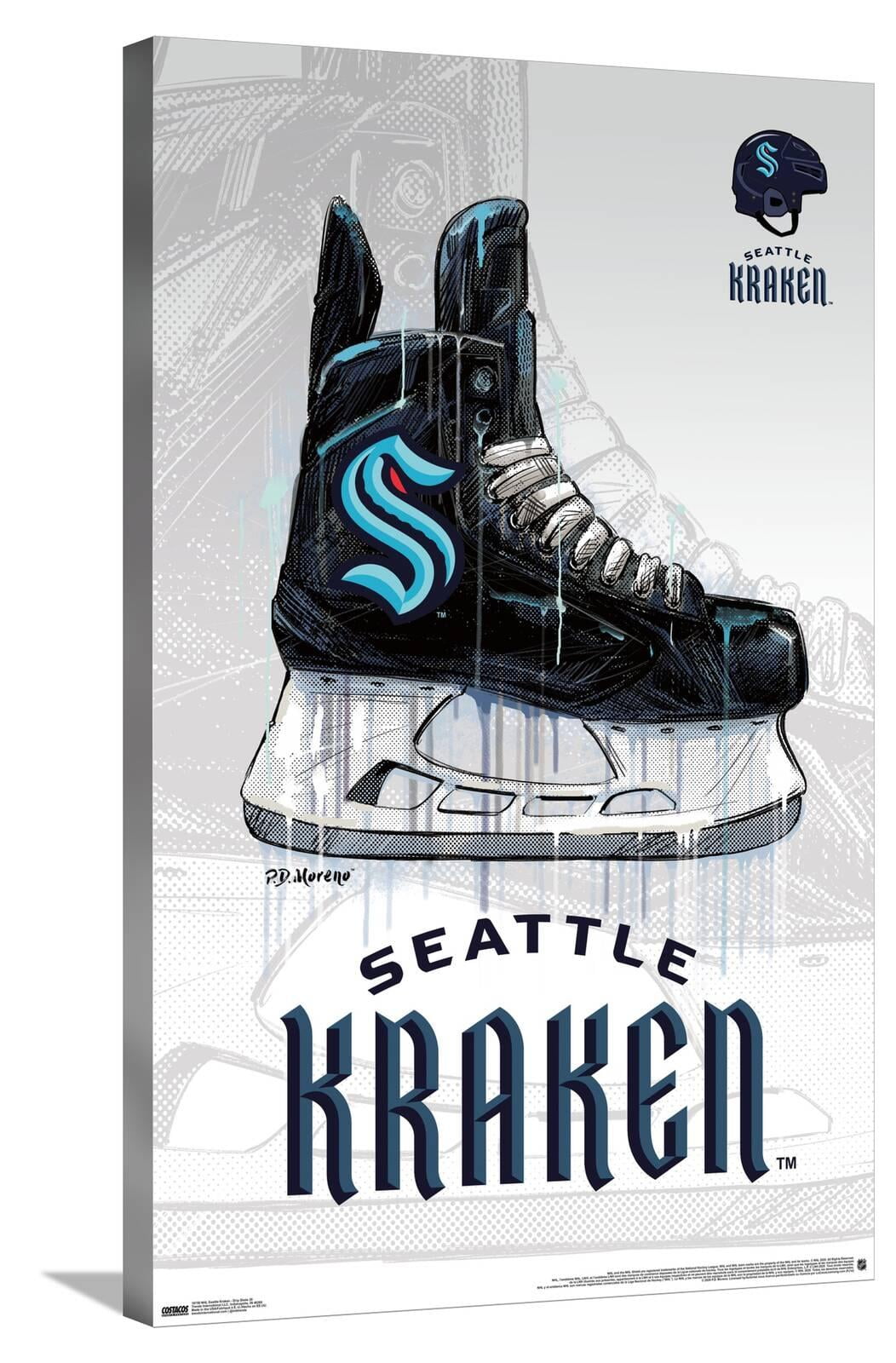 NHL Seattle Kraken - Drip Skate 20 Canvas Wall Poster, 22.375" x 34 ...