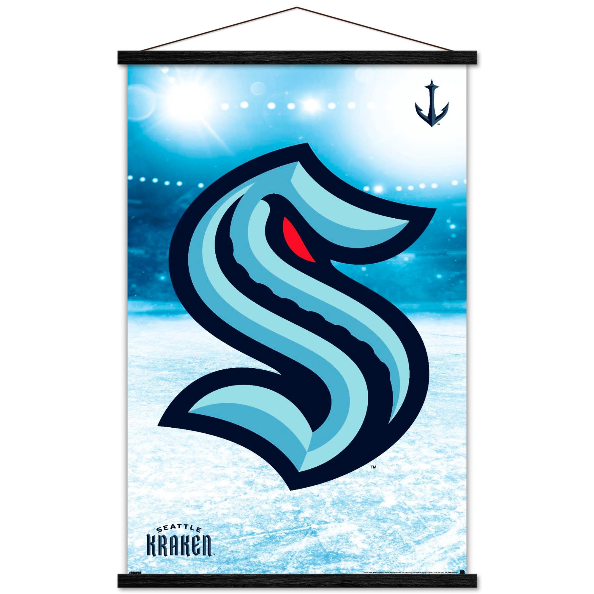 NHL Seattle Kraken - Logo 20 Wall Poster with Wooden Magnetic Frame, 22 ...
