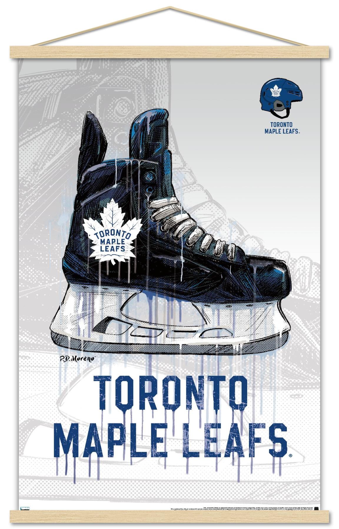 NHL Toronto Maple Leafs - Drip Skate 20 Wall Poster with Wooden ...