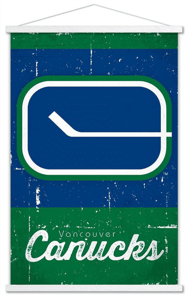 NHL Vancouver Canucks - Retro Logo 13 Wall Poster with Wooden Magnetic ...