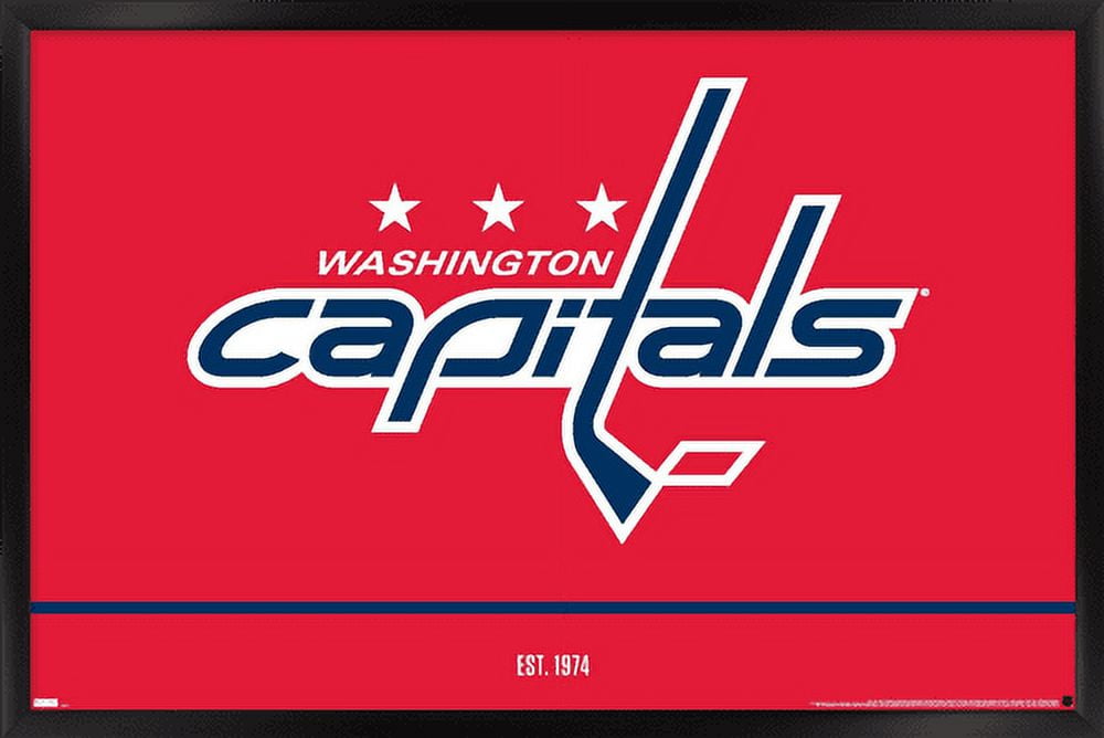 NHL Washington Capitals - Logo 21 Wall Poster, 22.375" x 34", Framed ...