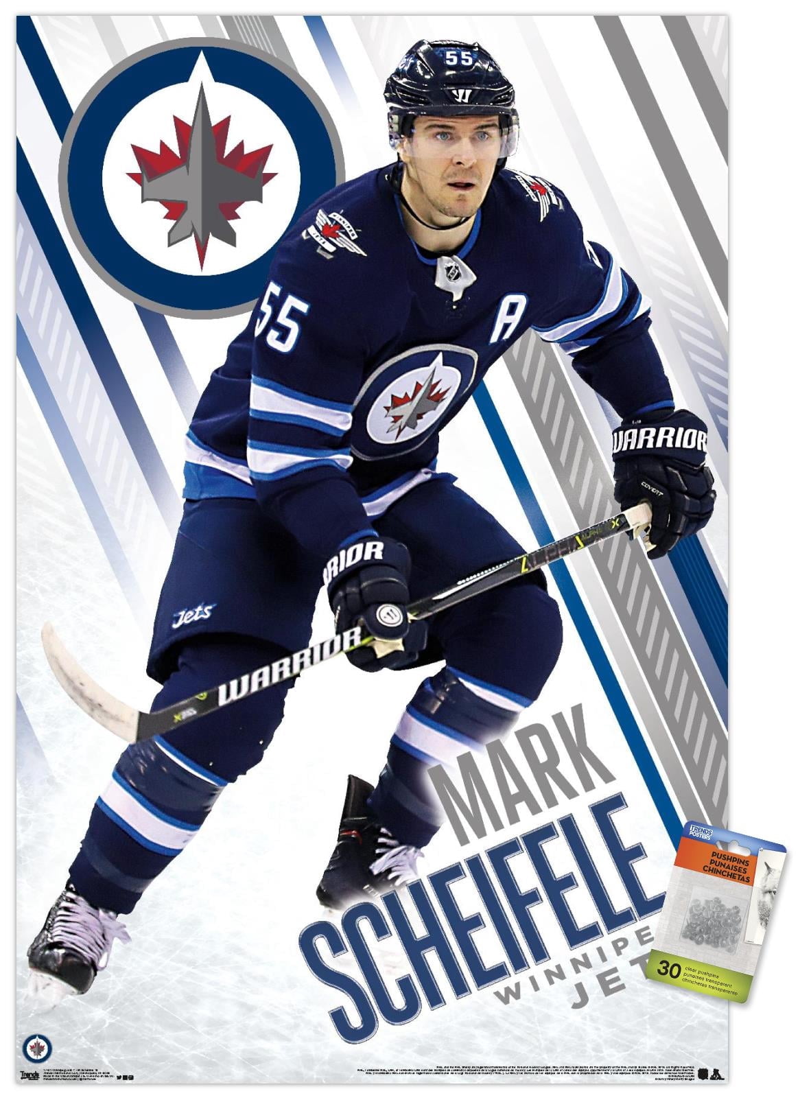 NHL Winnipeg Jets - Mark Scheifele 18 Wall Poster with Push Pins, 22. ...