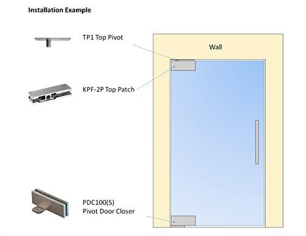 NHN Hydraulic Self Closing Pivot Door Closer (Non Hold Open) for Glass ...