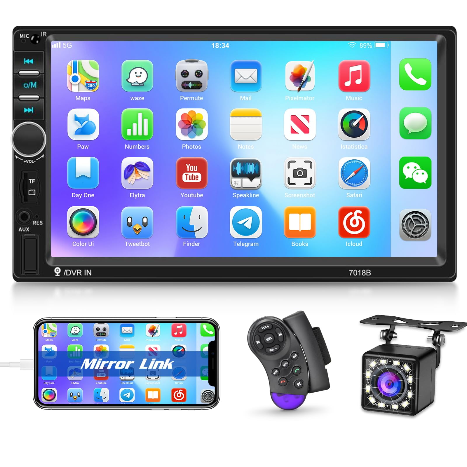 NHOPEEW Double Din Bluetooth Car Stereo - 7 Inch HD Touch Screen Car ...