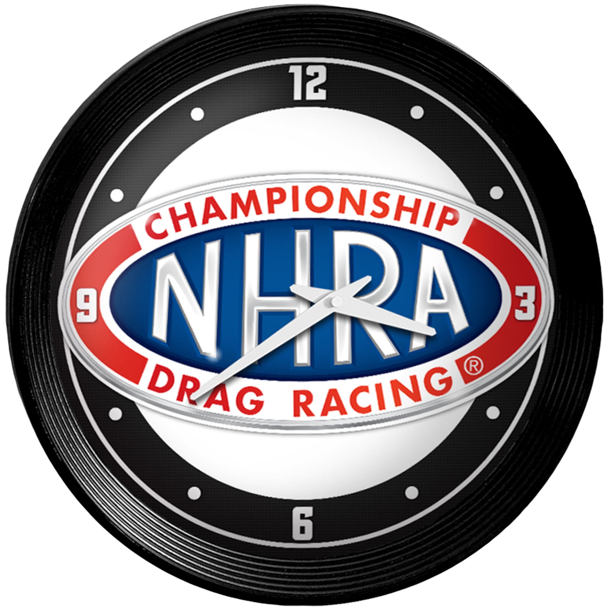 NHRA Championship Drag Racing 15" Ribbed Frame Wall Clock - Walmart.com