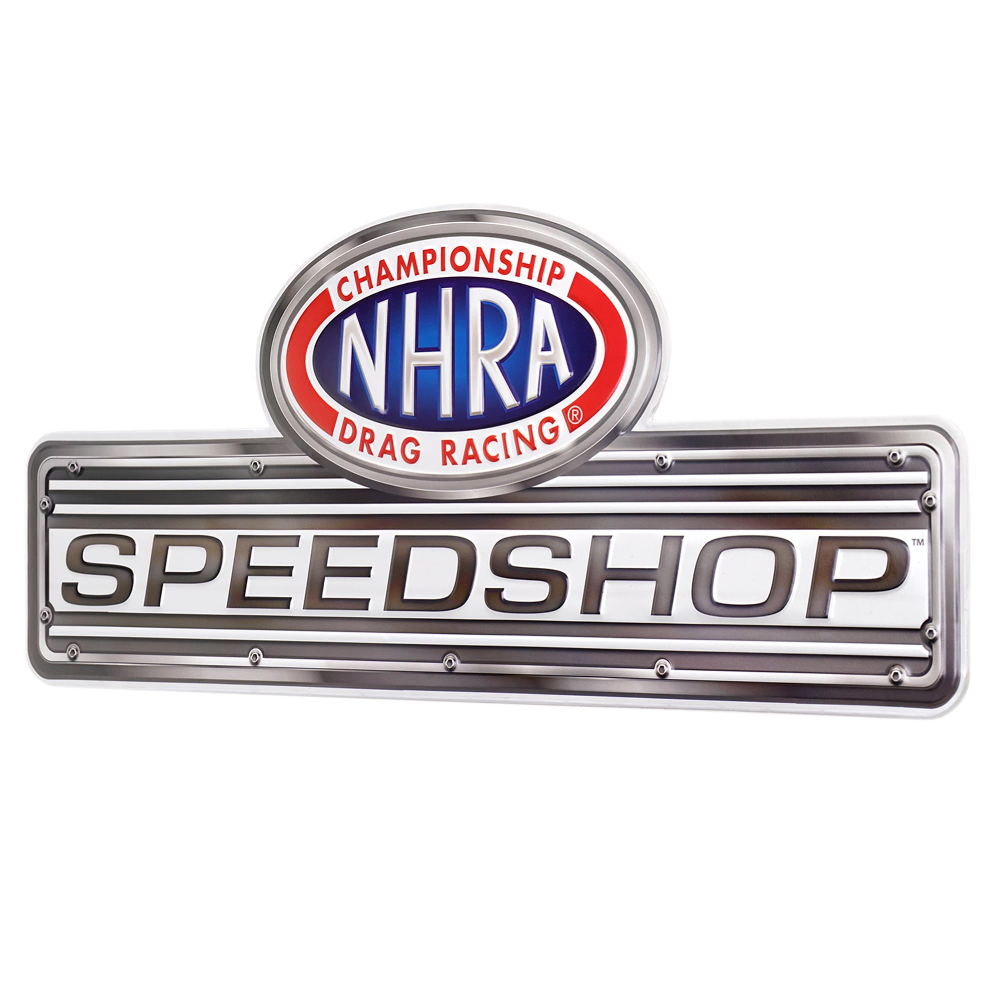 NHRA Speed Shop Embossed Shaped Metal Wall Sign - 24.5" x 10" - Walmart.com