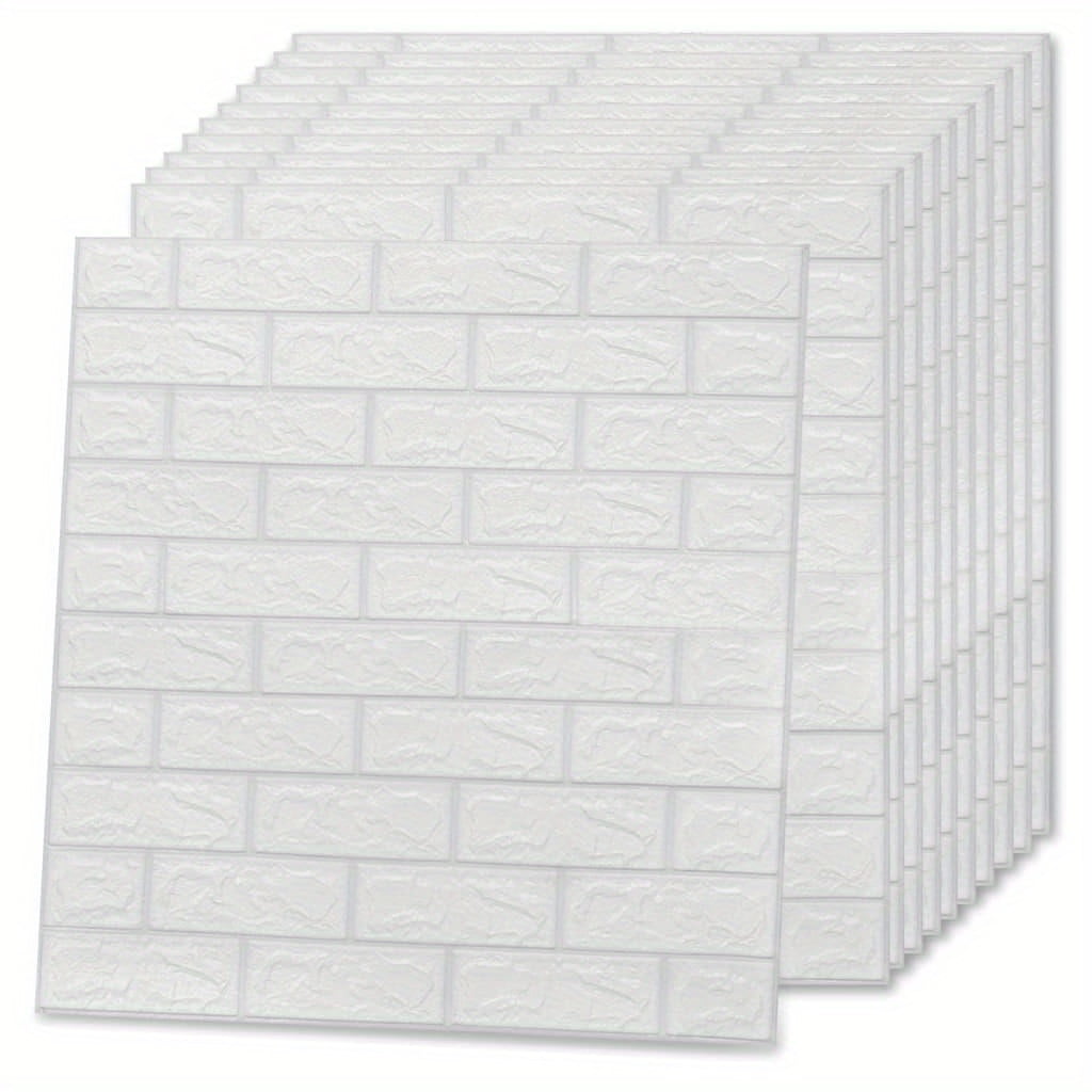 NHTED Wallpaper Bricks Self- adhesive 10 pcs White - Brick Texture Wall ...