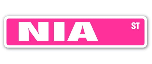 NIA Street Sign Childrens Name Room Sign | Indoor/Outdoor | 18" Wide ...