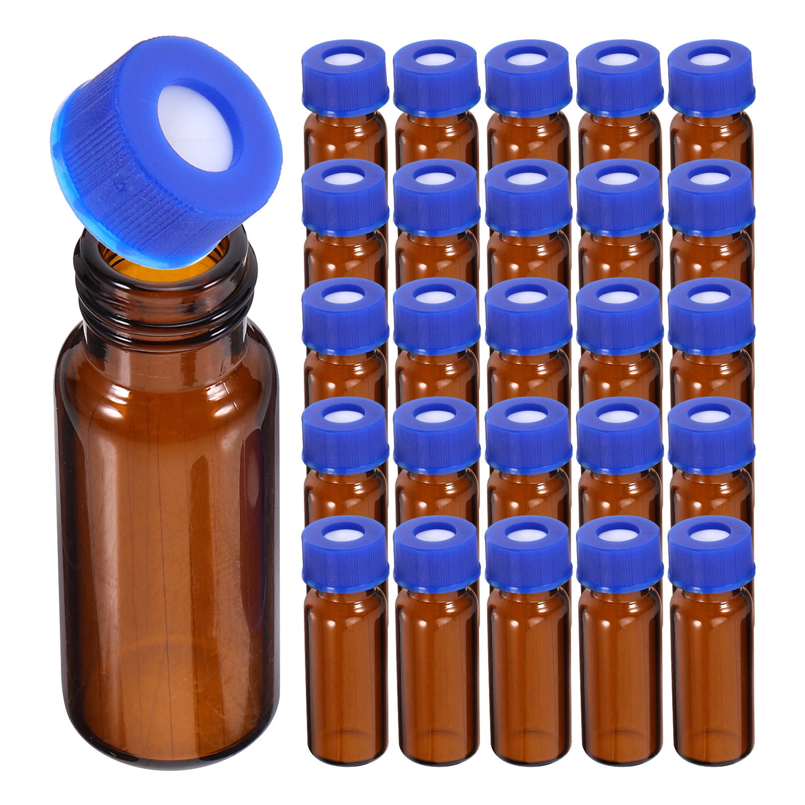 NIAIZEK 100Pcs Glass Sample Vials Coffee Color Small Bottles with Caps ...