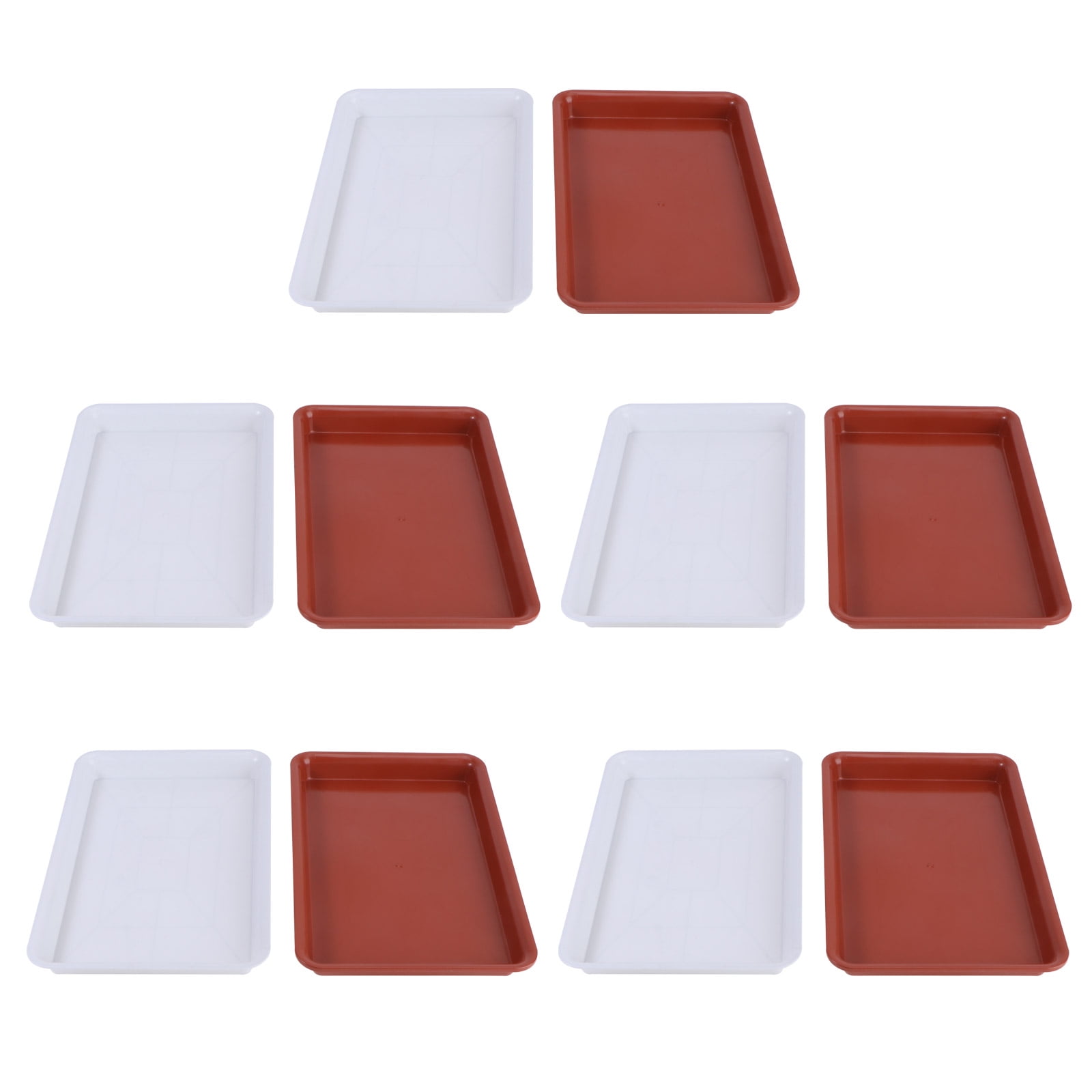 NIAIZEK 10Set Plastic Planter Base Tray White Soil Containment Indoor ...