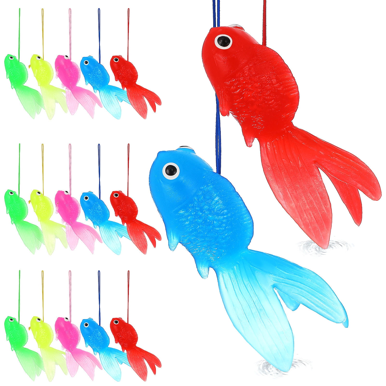 NIAIZEK 25pcs Goldfish Decor Artificial Goldfishes TPR Green Adorable ...