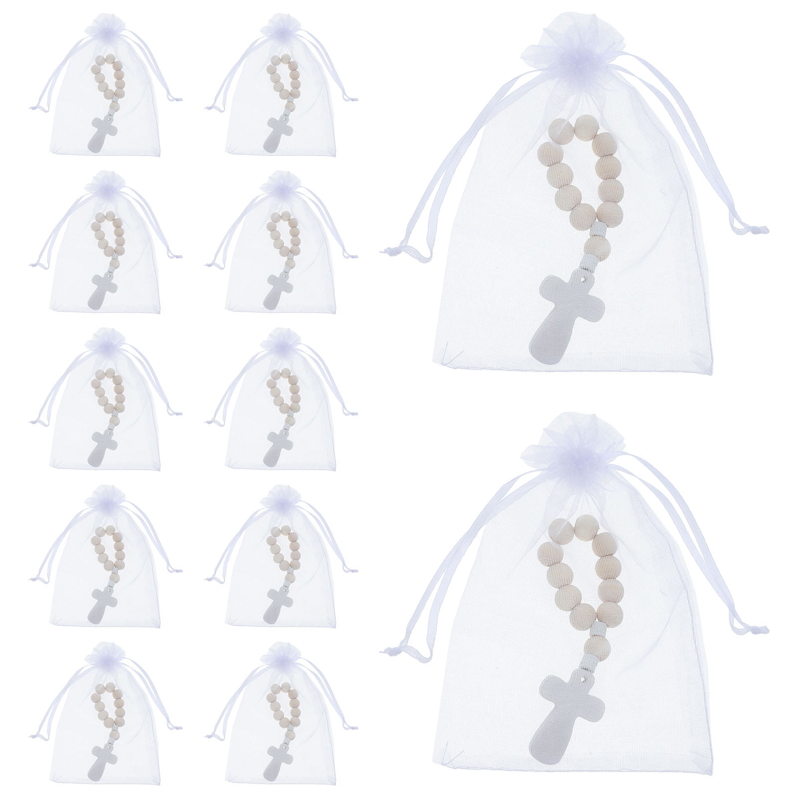 NIAIZEK 40 Sets Small Rosary Bracelet Favors with Multi Mesh Bags for ...