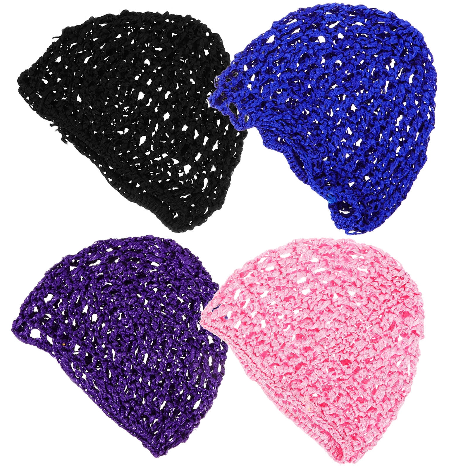 NIAIZEK 4-Pack Women's Mesh Hair Nets Sleep Caps, Crochet Style Hats in ...