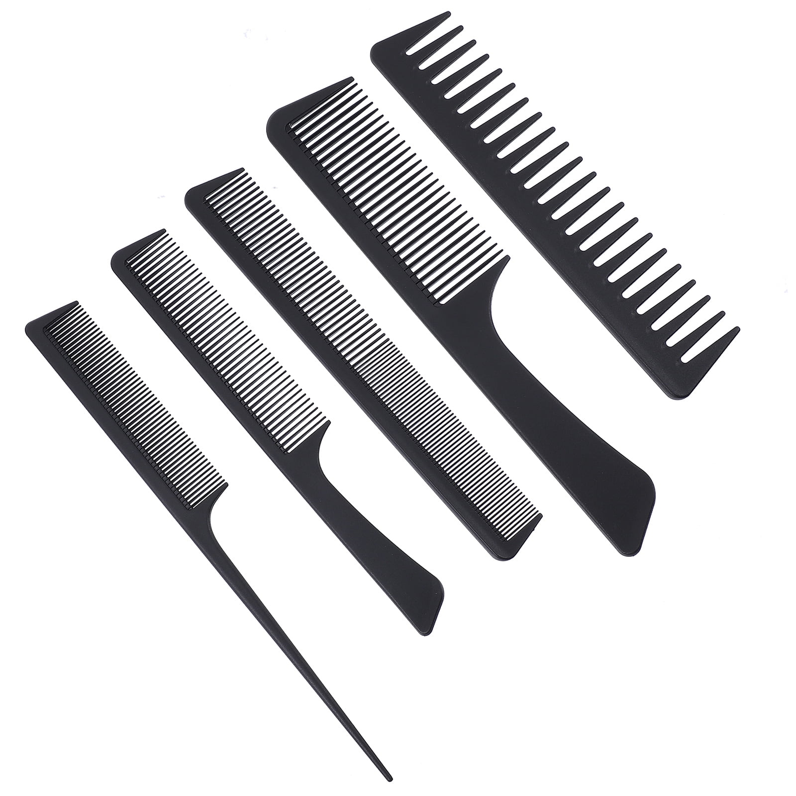 NIAIZEK Rat Tail Comb Carbon Fiber 5Pcs For Salon Hairdressing ...