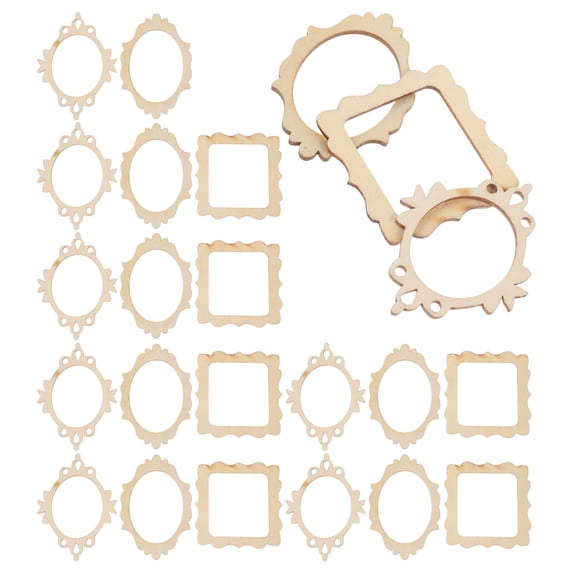 NIAIZEK 60Pcs Unfinished Wooden Cutouts Beige Wood Slices for Crafting ...