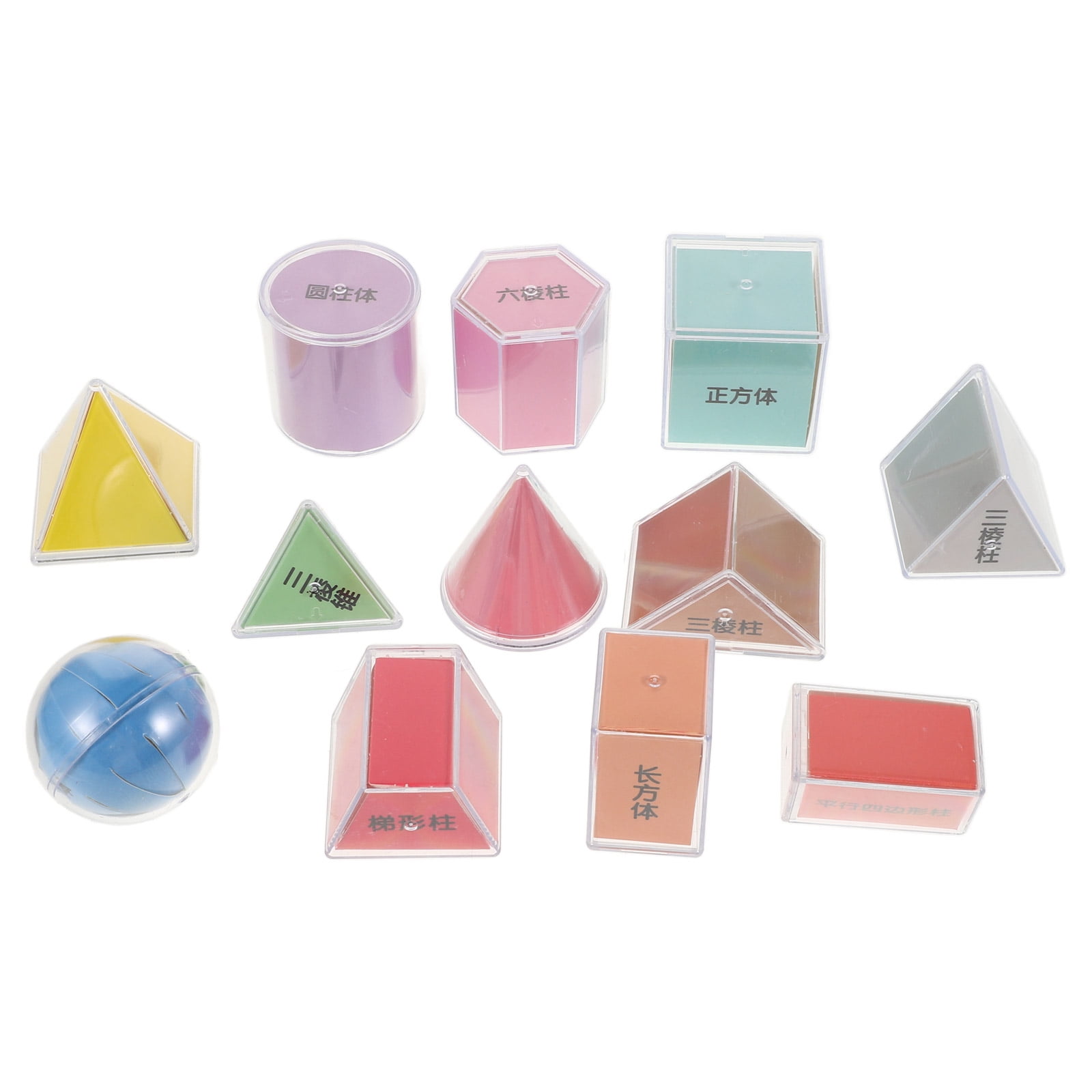 NIAIZEK Assorted Color 3D Geometry for Kids Set Plastic Teaching Tools ...