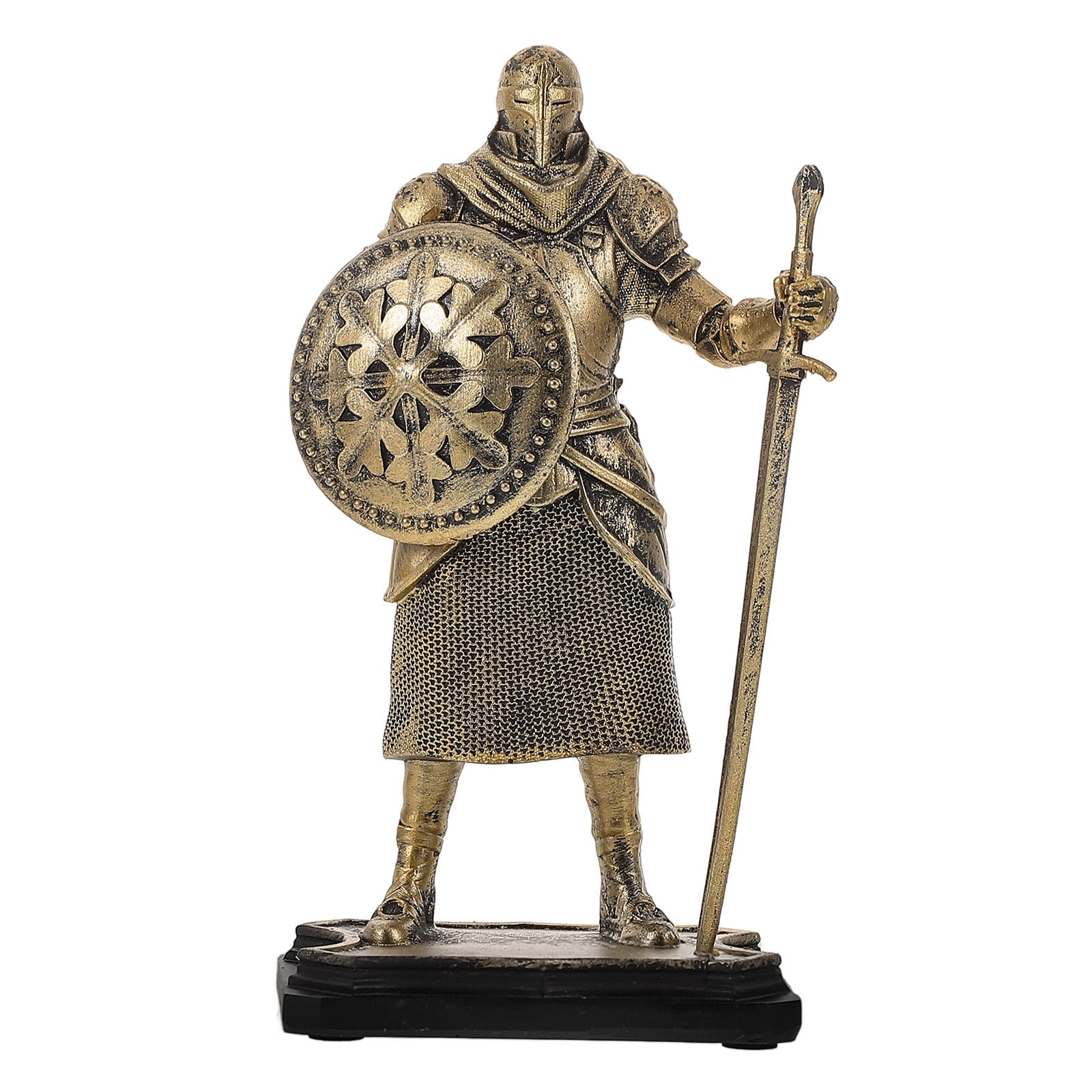 NIAIZEK Golden Resin Medieval Knight Figurine Vintage Soldier Statue ...