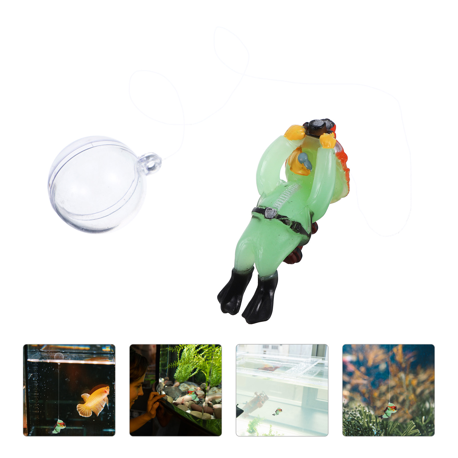 NIAIZEK Mini Floating Diver PVC Aquarium 1 Set - Walmart.com