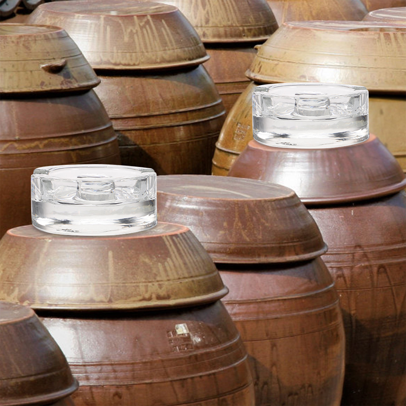 NIAIZEK Heavy Clear Glass Weights for Jars Fermenting Lid Prevents Air ...