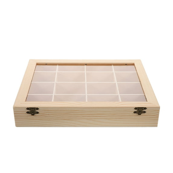 NIAIZEK Wooden Rock Display Case for Hobbyists with Rectangular Shape ...