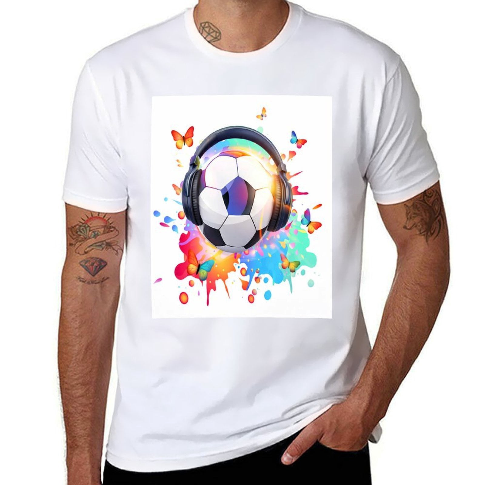 NIANHE Butterfly Dance & Football Graphic Tees, T Shirt, Size S - 5XL ...