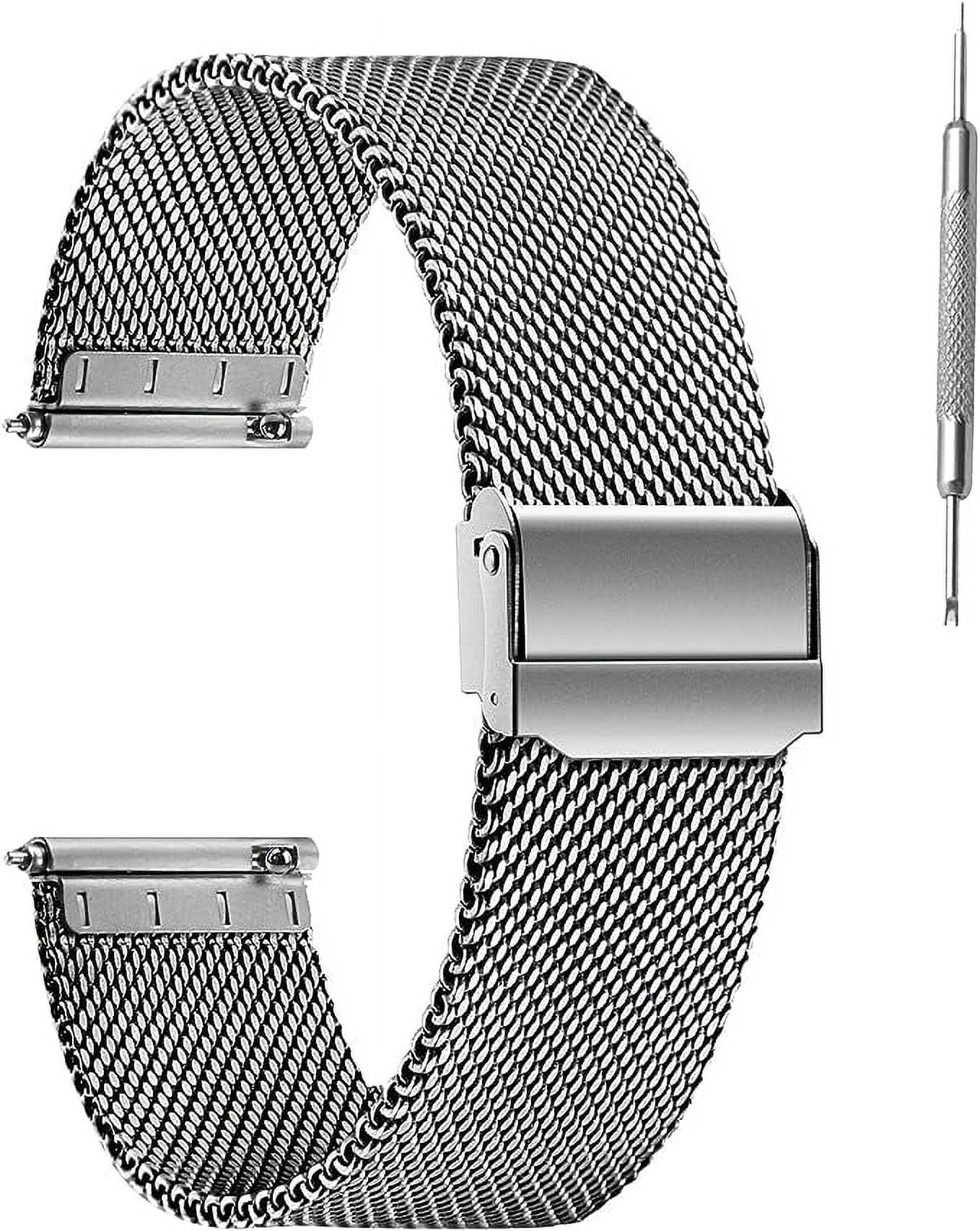 NIAUGE Pure Titanium Watch Band Men Women 19mm Quick Release Mesh ...