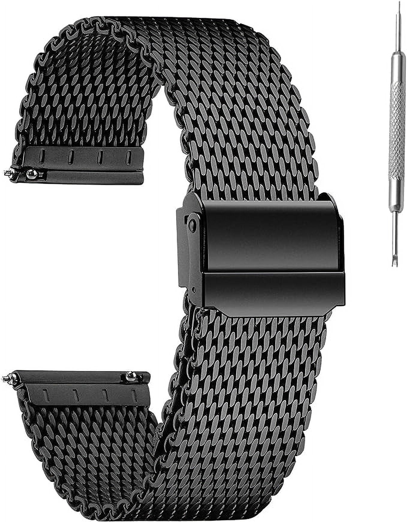 NIAUGE Pure Titanium Watch Band Men Women 22mm Quick Release Mesh ...