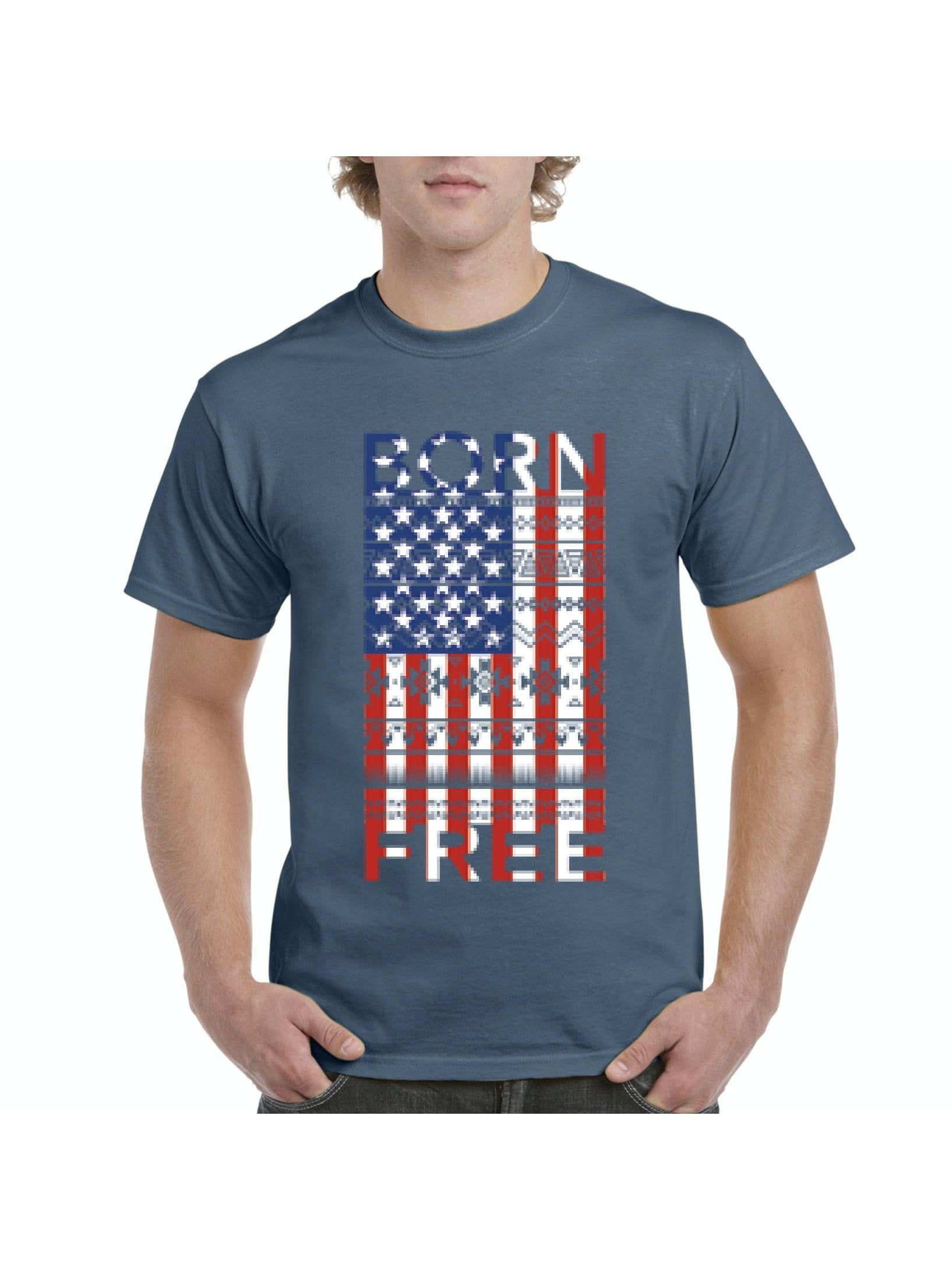 NIB - Men's T-Shirt Short Sleeve - American Flag 4th of July - Walmart.com