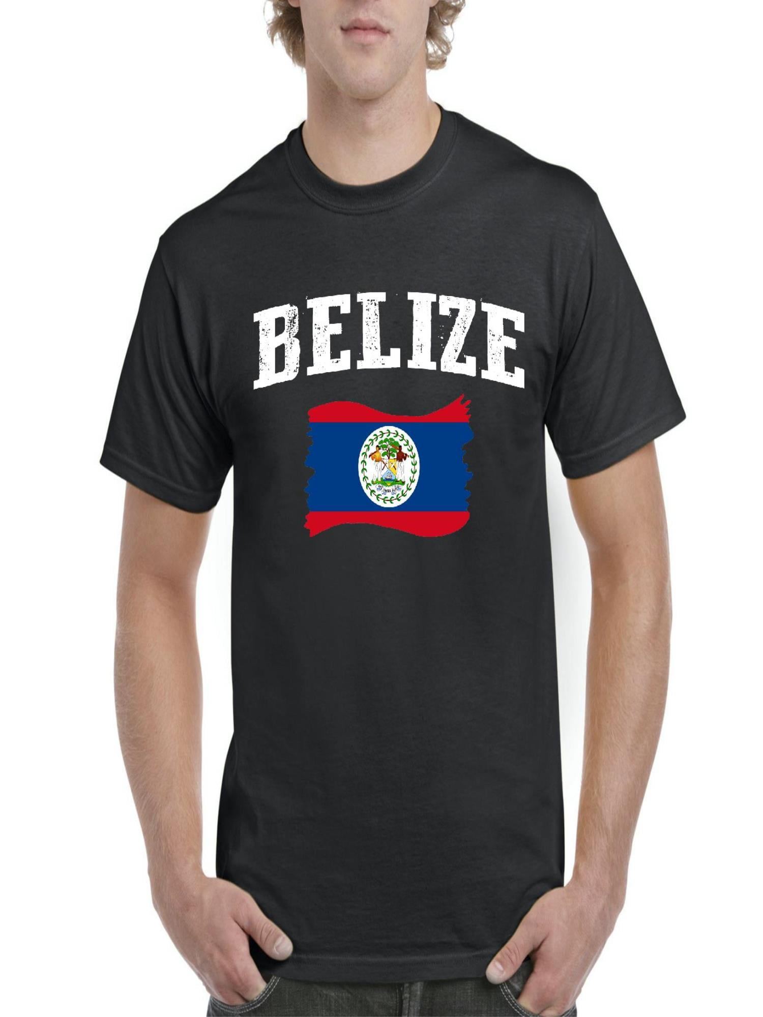 NIB - Men's T-Shirt Short Sleeve - Belize Flag - Walmart.com