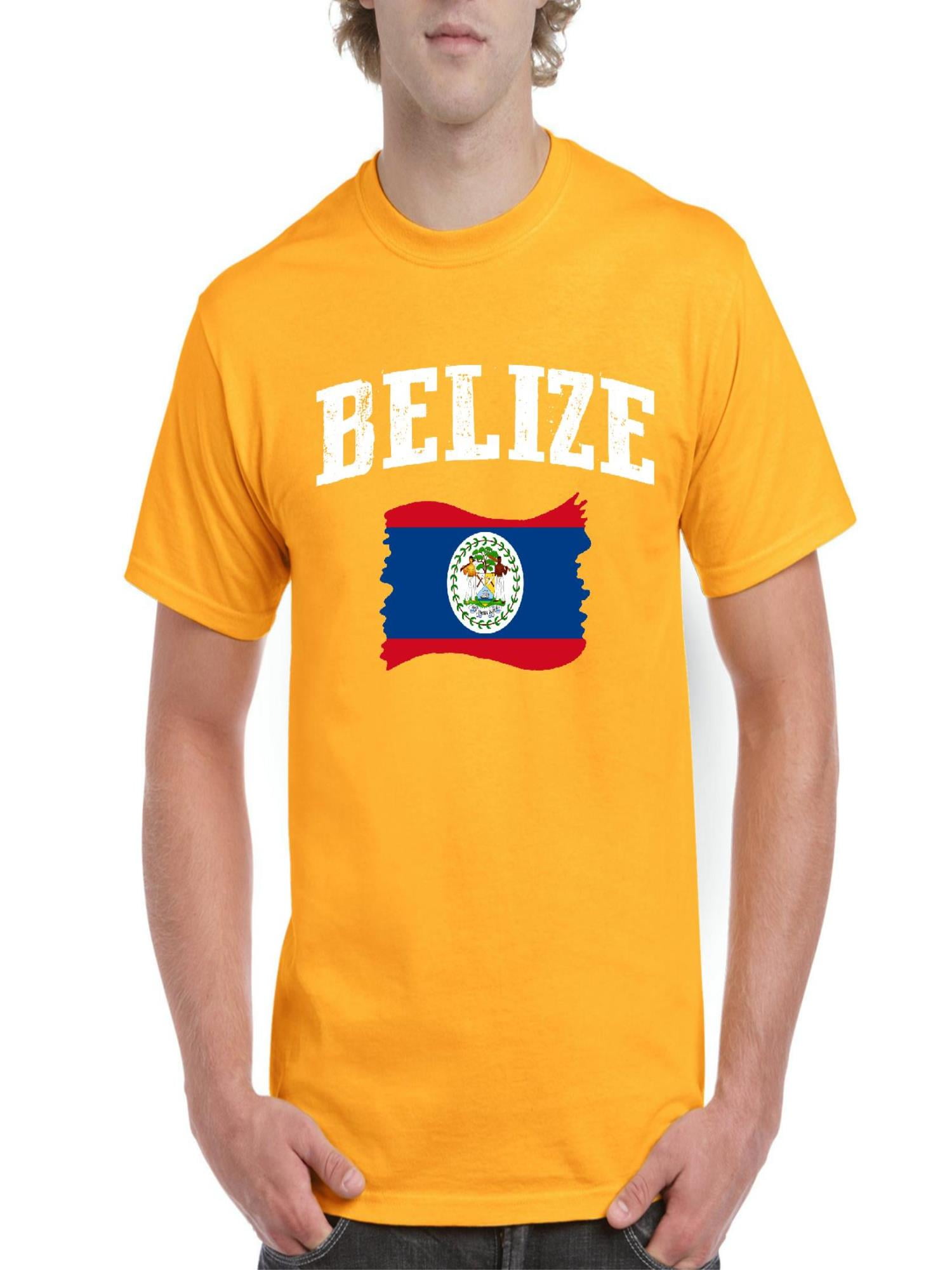 NIB - Men's T-Shirt Short Sleeve - Belize Flag - Walmart.com