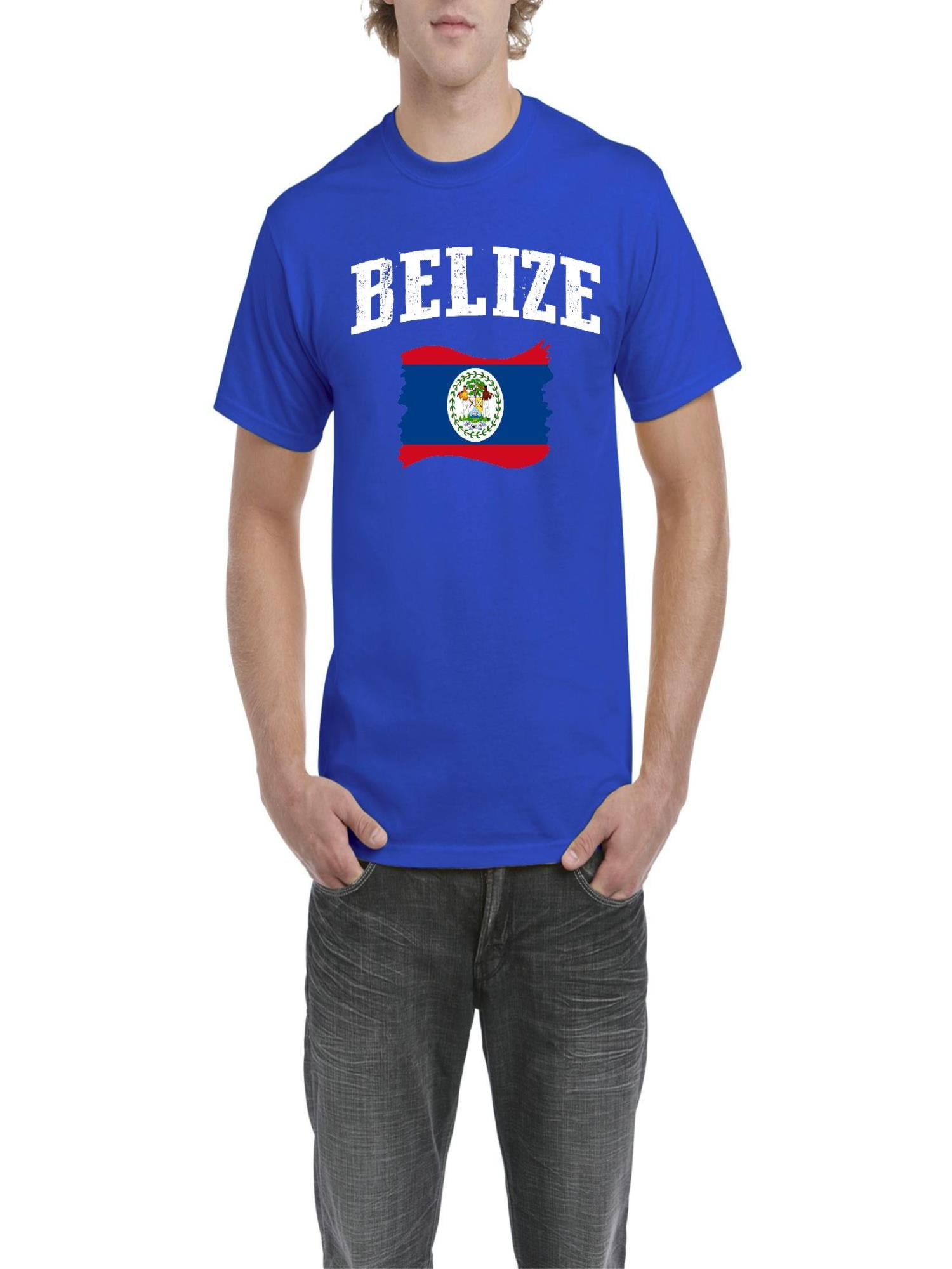 NIB - Men's T-Shirt Short Sleeve - Belize Flag - Walmart.com