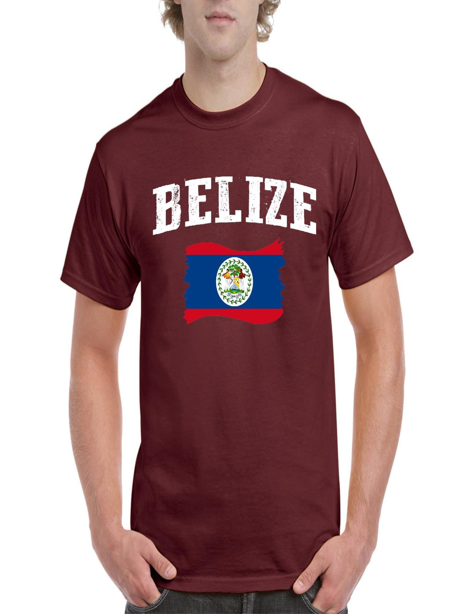NIB - Men's T-Shirt Short Sleeve - Belize Flag - Walmart.com